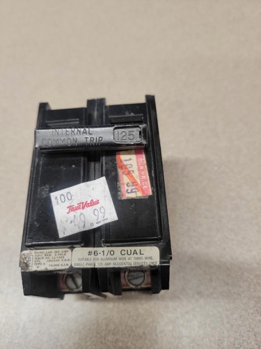 GTE SYLVANIA C2125 Type C, 2-Pole 125 Amp Circuit Breaker 120/240Vac | eBay