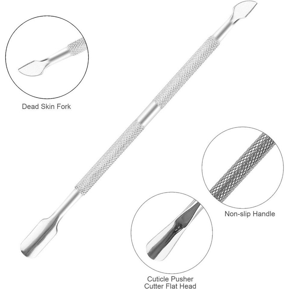 Professional Metal Cuticle Trimmer Tool Kit 2 PCS with Cuticle Pusher ...