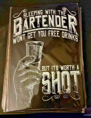 Bartender Metal Sign 12" x 8" | eBay