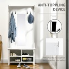Hallway Furniture Set Shoe Bench Storage Mirror Cabinet Coat Rack w/ 4 ...