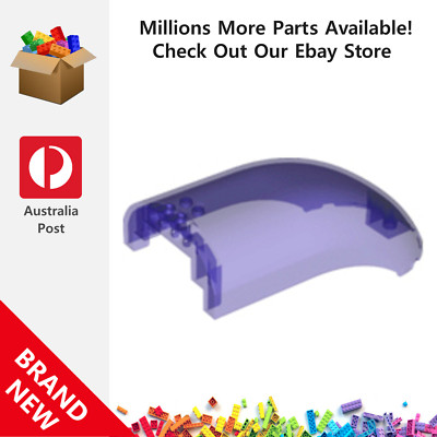 Genuine LEGO™ Transparent Purple Windscreen 16 x 8 x 6 Curved with 3 ...