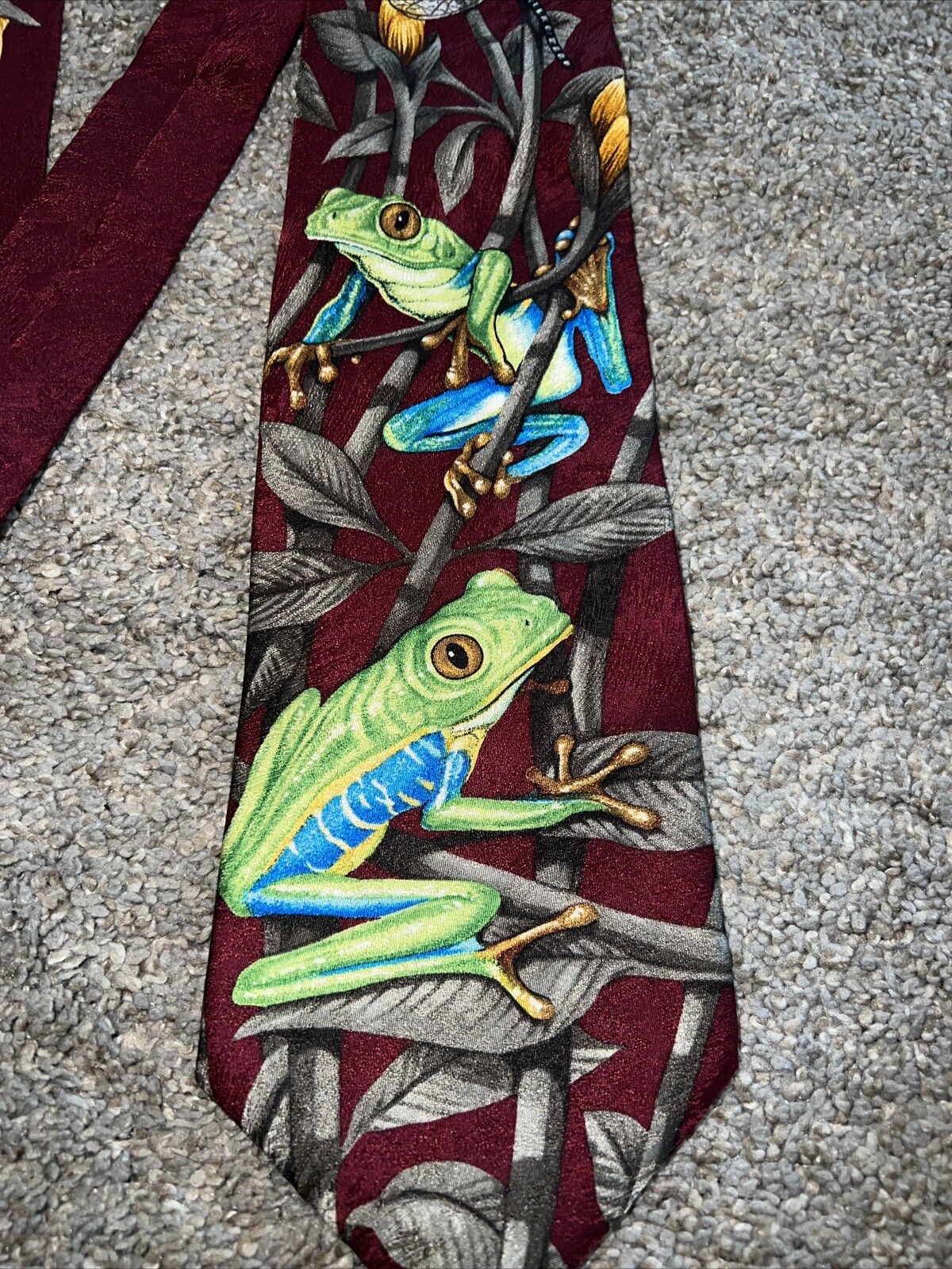 Rainforest Cafe Frog Tie Men's Silk 1998 Marc Dennis … - Gem