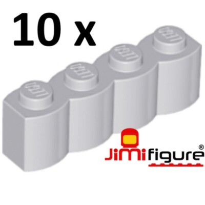 NEW 10 x LEGO 1x4 Modified Brick with Log Profile Light Bluish Grey ...