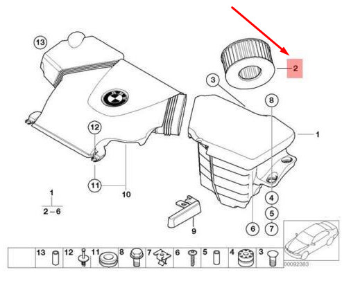 NEW BMW 3 E46 ENGINE AIR FILTER INSERT 13717509544 ORIGINAL | eBay