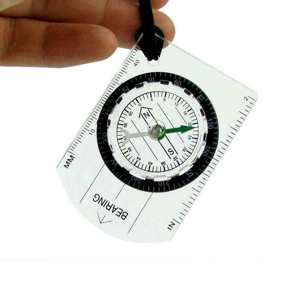 Military Compass Scale Ruler Baseplate Mini Compass for Camping Hiking ...