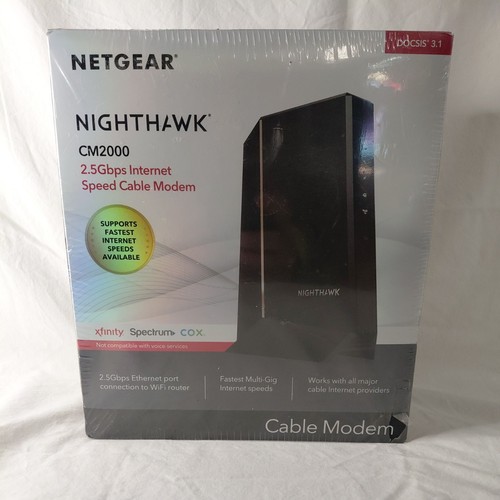 BRAND NEW NETGEAR Nighthawk Cable Modem w/ Power Cable 2.5GBPS FAST ...