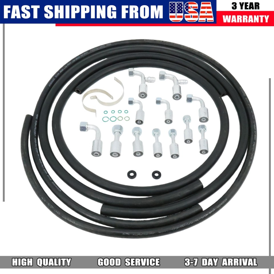 Fits Custom Air Conditioning Lines Universal A/C Hose & Fitting Kit US ...