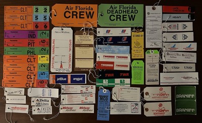 Massive 70+ Vintage Unused Airline Identification Tag and Ticket Jacket ...