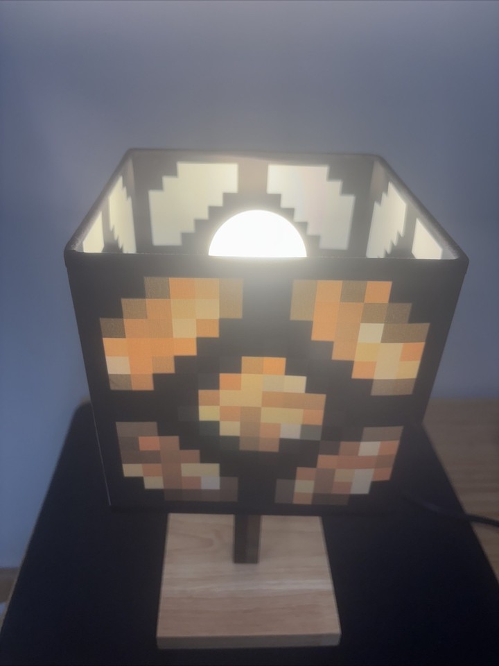 MOJANG Minecraft Glowstone Night Table Desk Lamp with Shade 14" | eBay