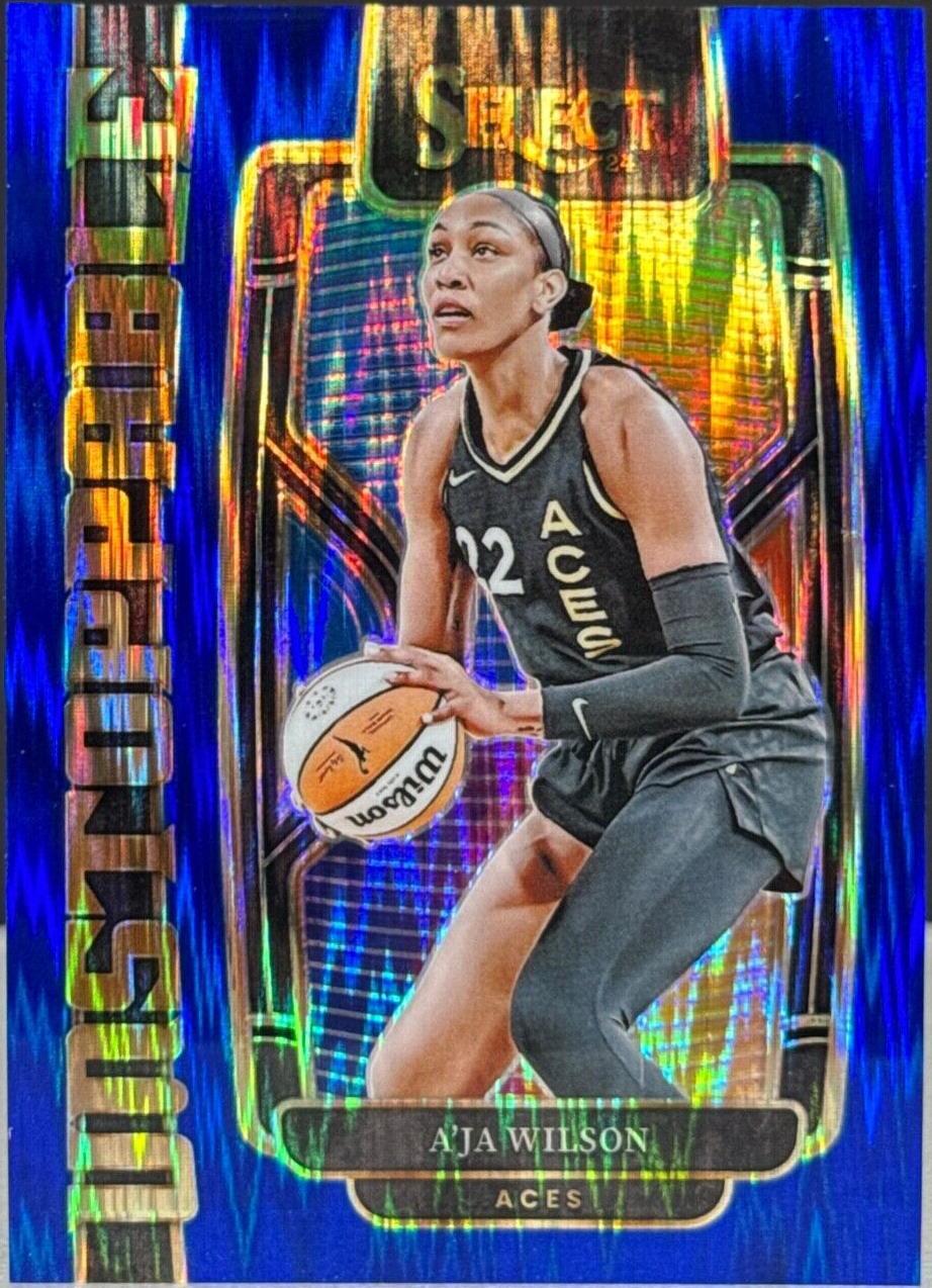 2024 Panini Select WNBA - Unstoppable A'ja Wilson #13 Blue Flash Prizm ...