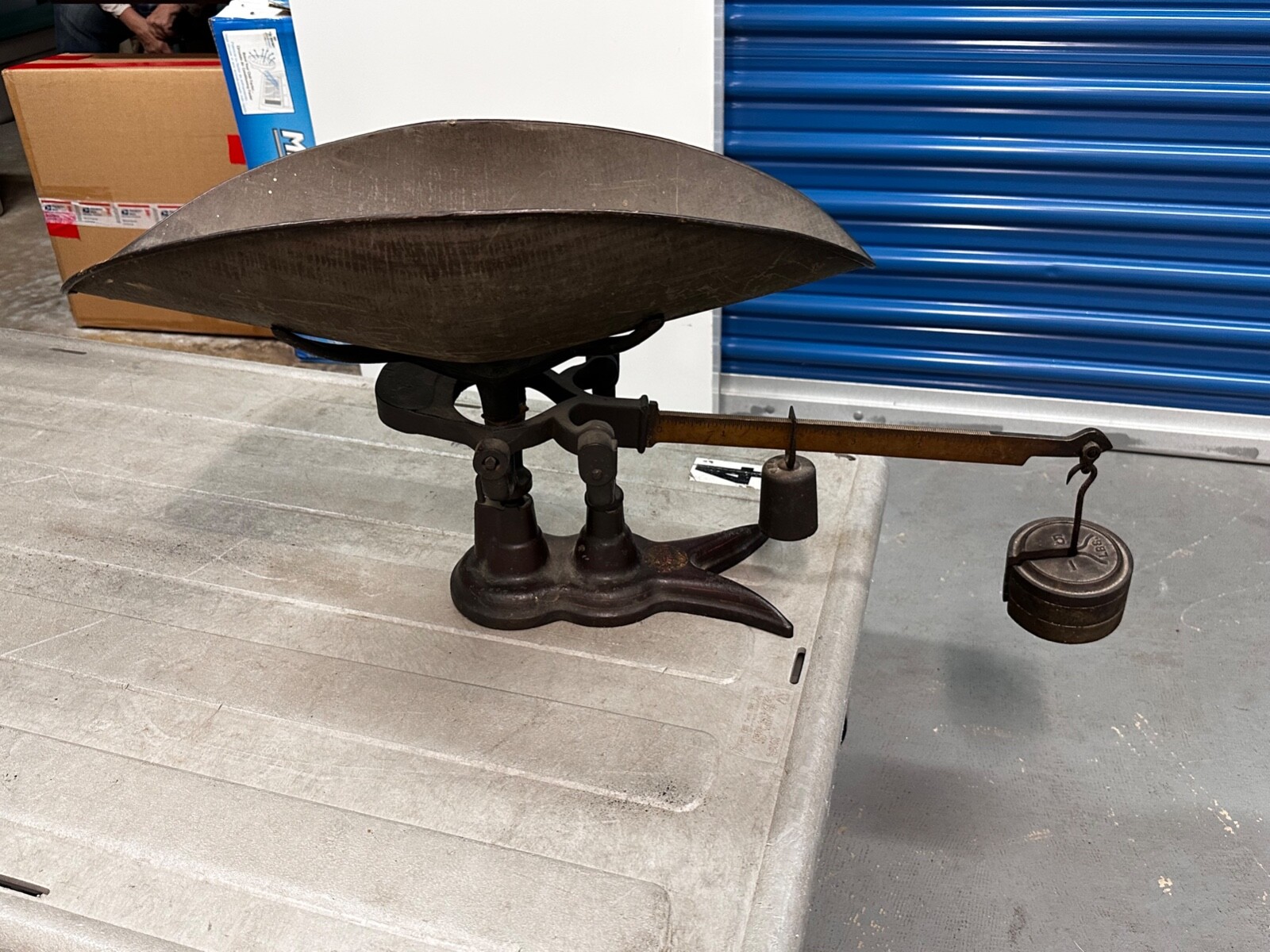 VTG FAIRBANKS SCALES CAST IRON FISHTAIL SCALE W/WEIGHTS MODEL HTA1A ...