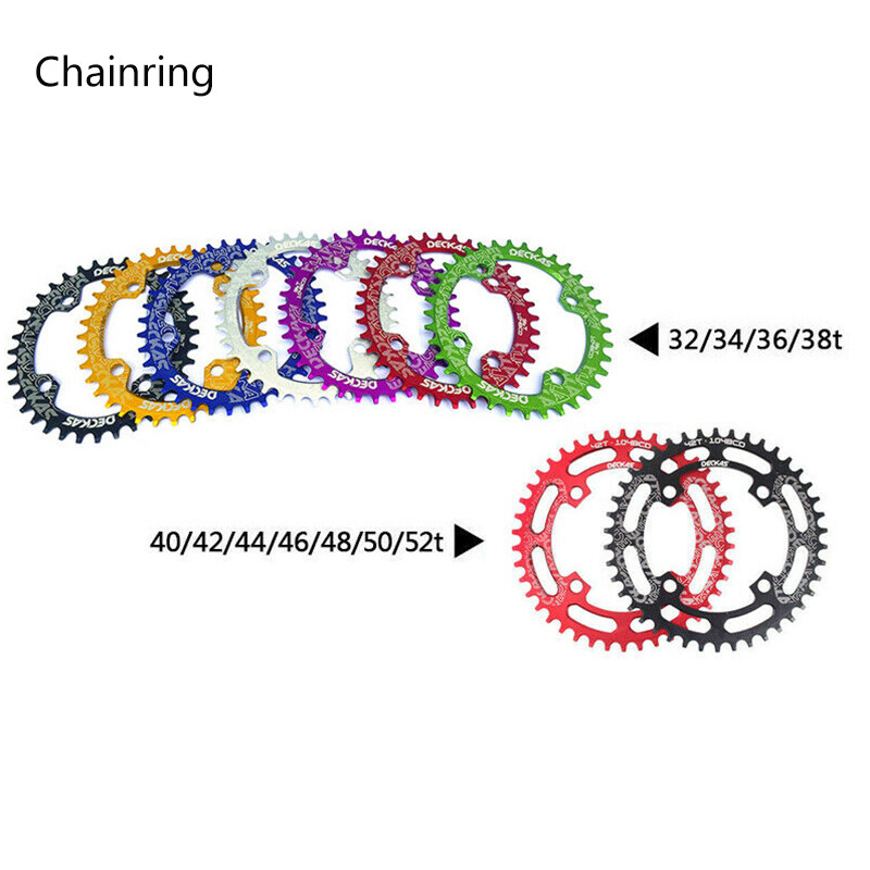 104BCD 32-52T Bike Narrow Wide Round Oval MTB Chainring Single Tooth ...