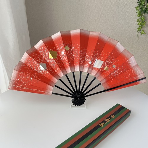 [Excellent] Vintage Japanese Craft Hand Folding Fans, Wood, Gold ...