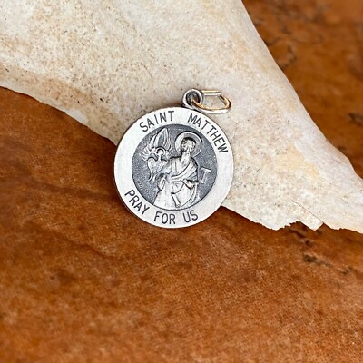 Sterling Silver Antiqued St Matthew Saint of Accountants/ Bankers ...