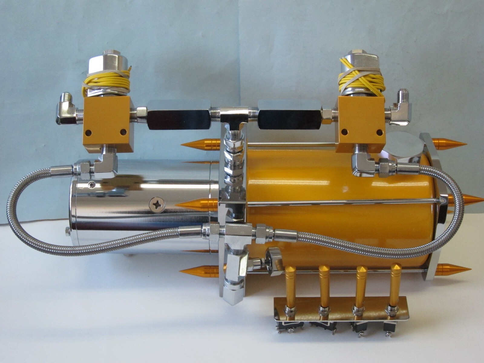 Lowrider Hydraulics orange yellow & chrome pump setup kit, clean look ...