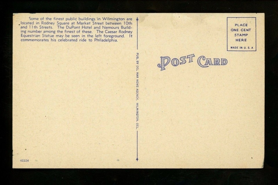 Delaware DE postcard Wilmington, Municipal Building Court House Rodney ...