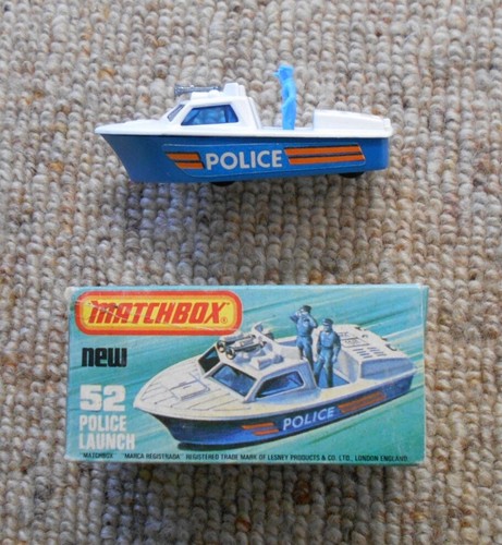 MATCHBOX 52 SUPERFAST 1976 75 SERIES POLICE LAUNCH EXCELLENT CONDITION ...