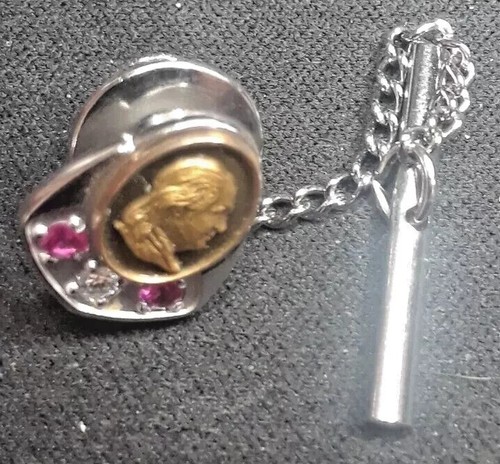 Rare Vintage Ben Franklin cTo 10K gold & Gem Diamond & Pink Sapphire ...