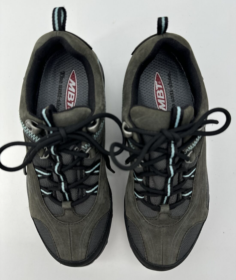 MBT Sz 7 Anti-Shoe Women’s Gray Blue Toning Rocker Bottom Shoes Gore ...