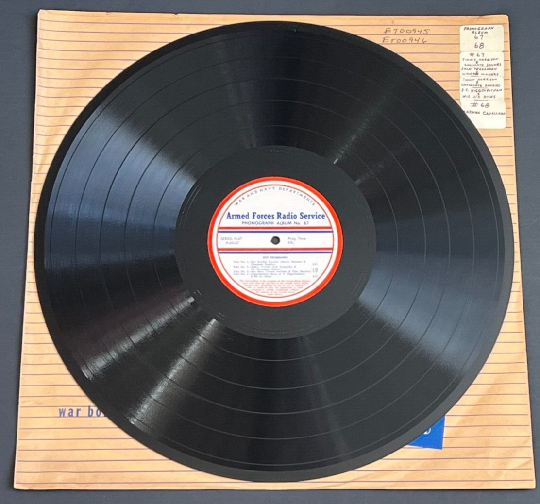 PHONOGRAPH ALBUM RADIO SHOW TRANSCRIPTION DISC JACK TEAGARDEN JIMMY ...