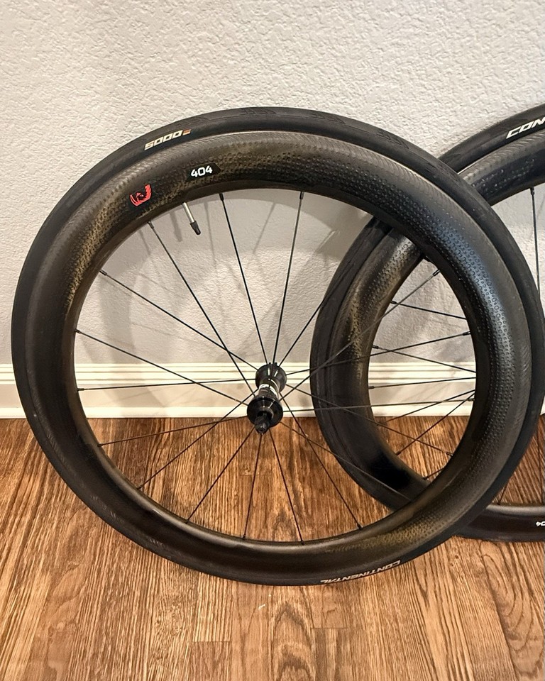 Zipp 404 Firecrest Carbon Fiber Wheel set 622/17c+Continental tires ...