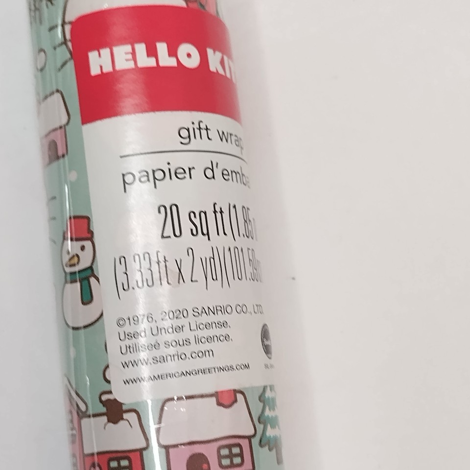 Hello Kitty by Sanrio Christmas Wrapping Paper 3ft x 2yds (20 sf) New ...