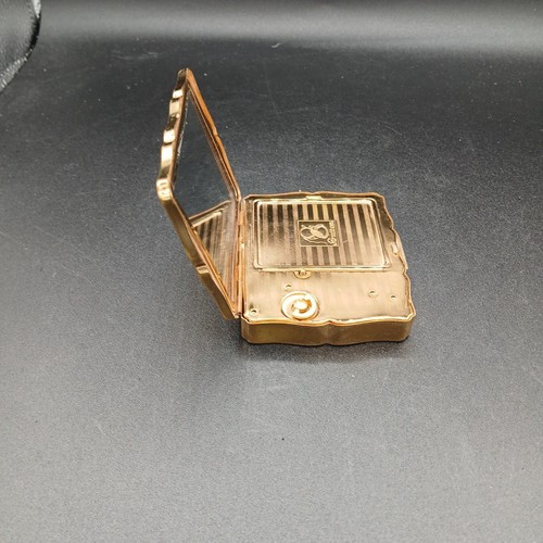 Vintage Stratton Musical Compact Powder Case Gold Sunburst Stripe ...