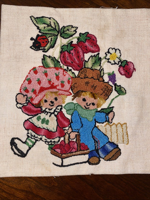 VINTAGE STRAWBERRY SHORTCAKE EMBROIDERY Stitching art | eBay