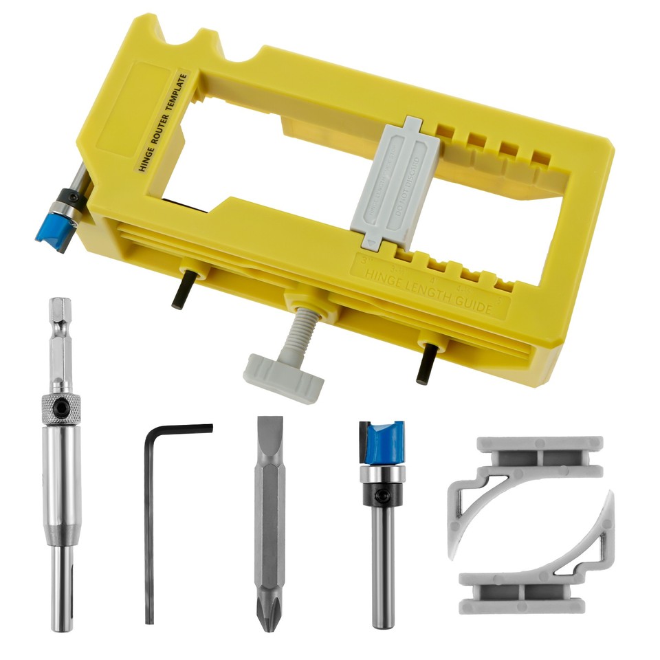 Door Hinge Mortise Jig Kit Sturdy Door Hinge Router Template Cabinet ...