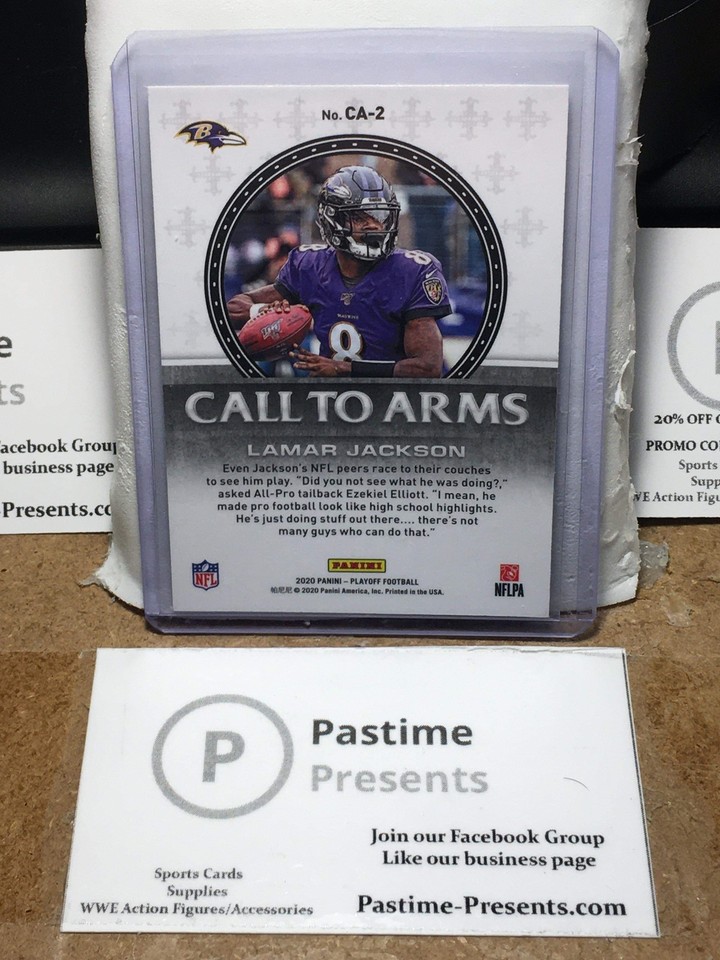 2020 Playoff #CA-2 Lamar Jackson Call To Arms Baltimore Ravens | eBay