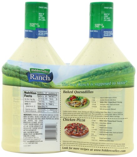 Hidden Valley The Original Ranch Dressing, Original, 2-Count Bottle, 80 ...