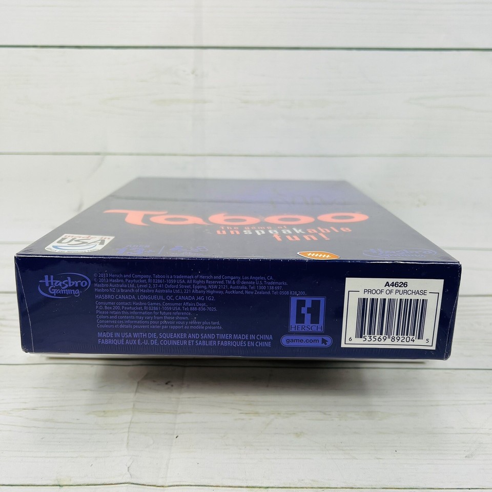 Taboo Board Game - The Game of Unspeakable Fun by Hasbro (NEW & Factory ...
