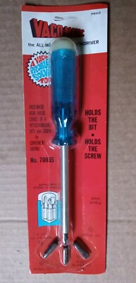 VINTAGE NOS - VACOMATIC 70035 MAGNETIC SCREWDRIVER W / 3 PC BIT SET ...