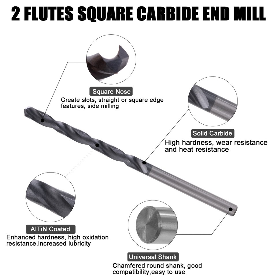 2Pcs 136 Point Angle 1/8"x1-1/4"x2-1/4" Solid Carbide Drill Bits ...