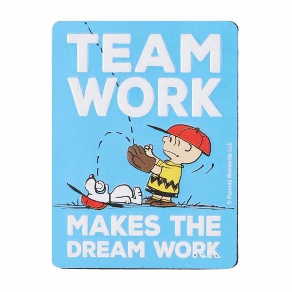 Peanuts Charlie Brown and Snoopy Teamwork Makes The Dream Work Embossed ...