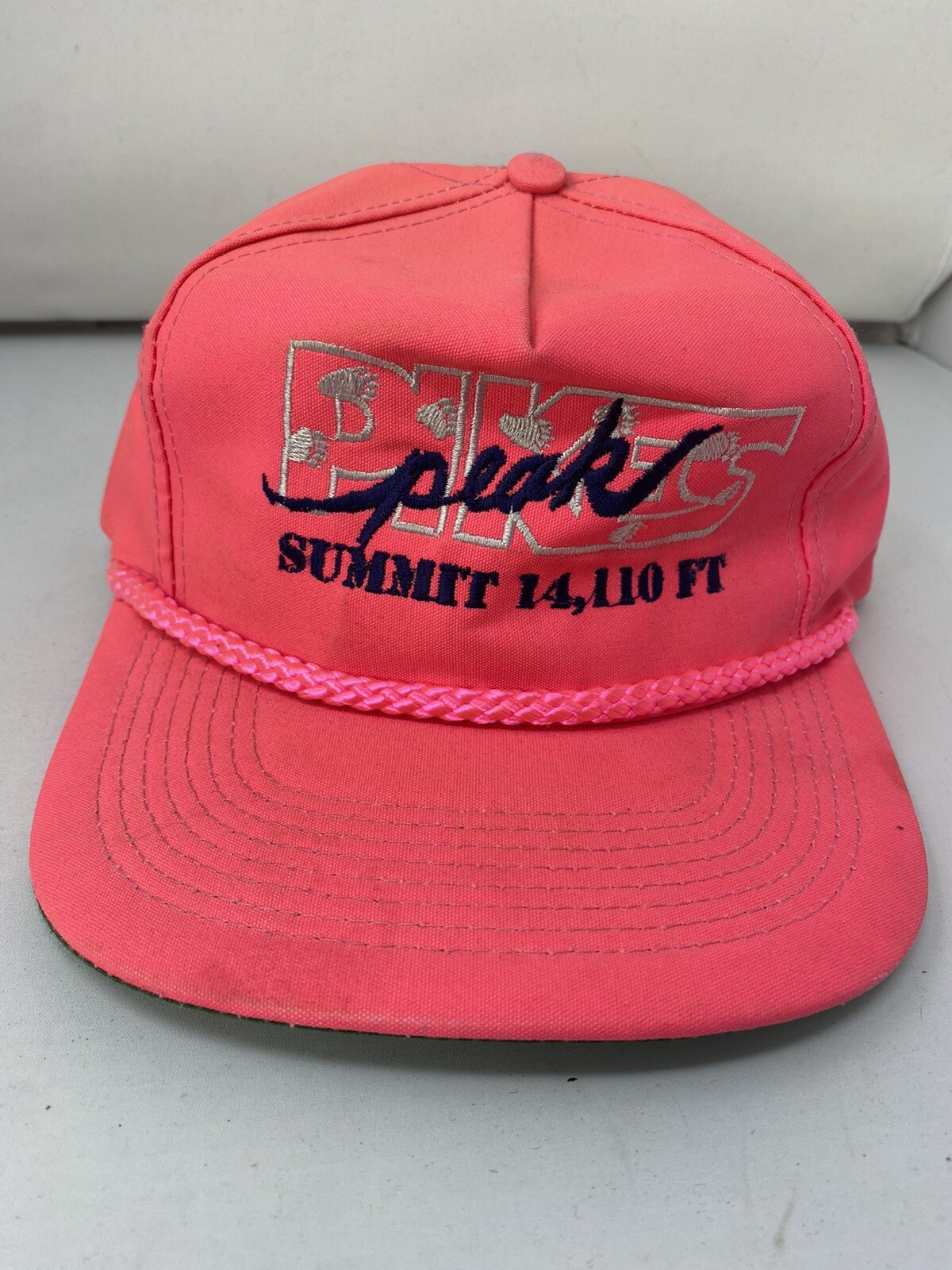 Vintage Pikes Peak Summit Rope Hat Adjustable Embroid… - Gem