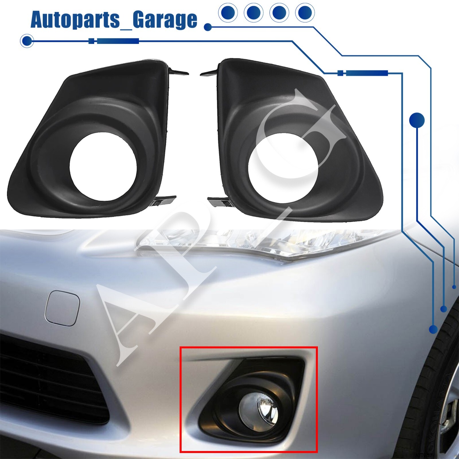 For 2011 2012 2013 Toyota Corolla Fog Light Lamp Covers Trim Cover ...