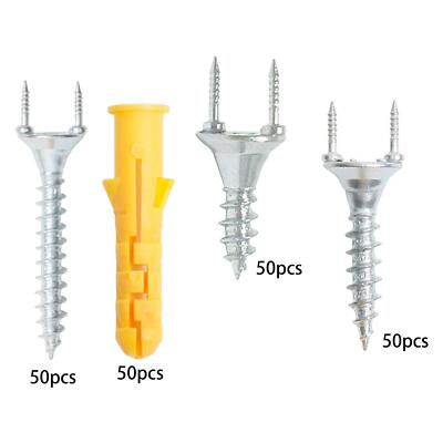 50pcs Wood Dowel Screw Double Sided Screw Zinc Plated Screws for ...