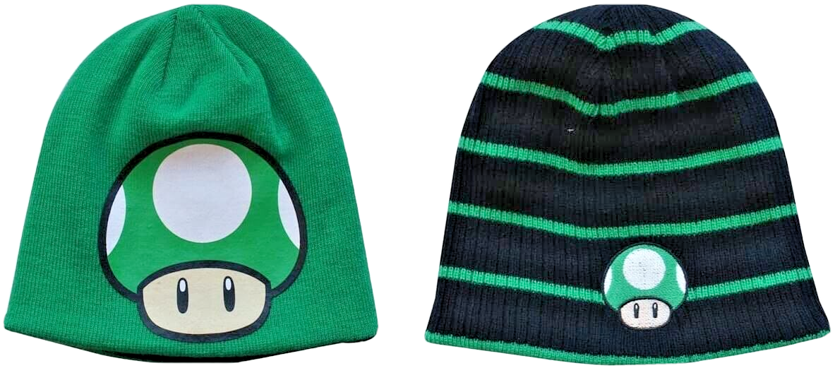 Super Mario Green Toad Reversible Beanie Hat Officially Licensed ...