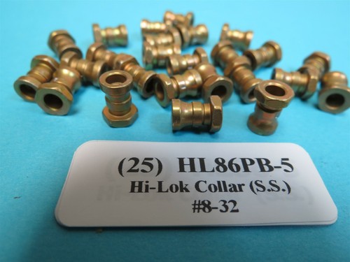 (25) HL86PB-5 Stainless Cad II Hi-Lok Collars #8-32 Rivet Pin Aircraft ...