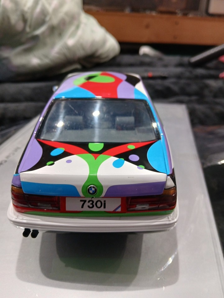 BMW 730 i 1990 art car die cast model ,1/18 , artist: CÉSAR MANRIQUE ...