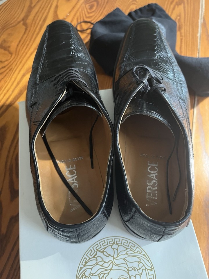 Versace Genuine Lizard Skin Mens Dress Shoes $550 Value! Size 42 US 9 ...
