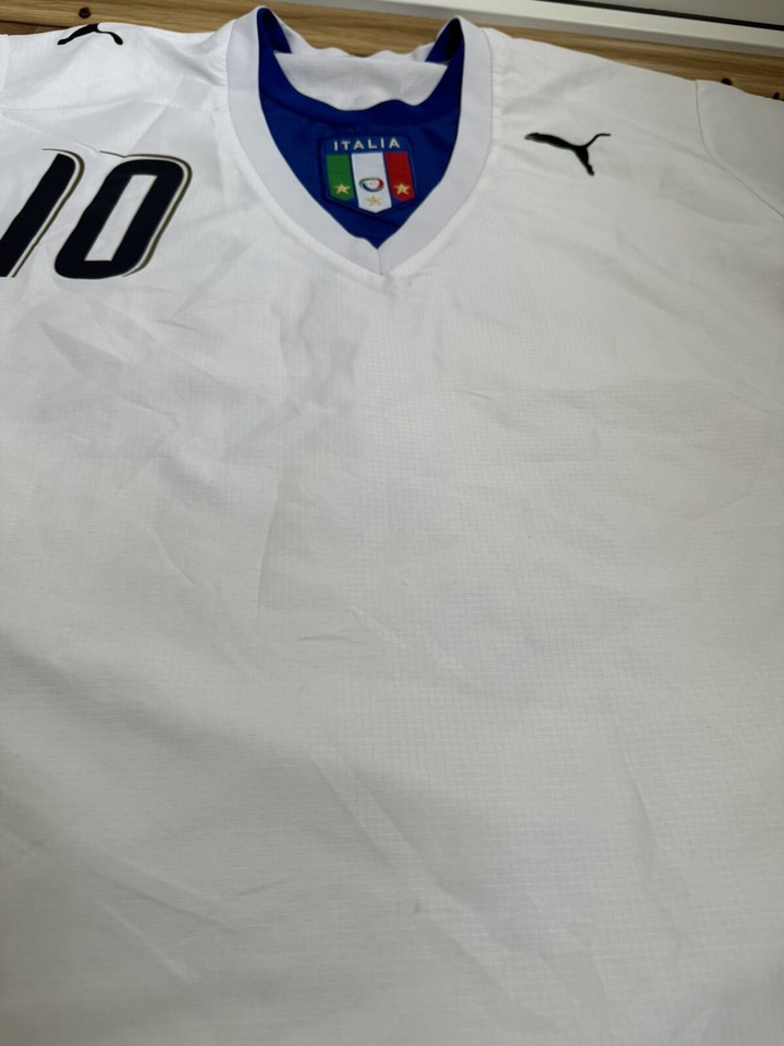 Francesco Totti Italy World Cup 2006 New Men’s Blue Retro Soccer Jersey ...