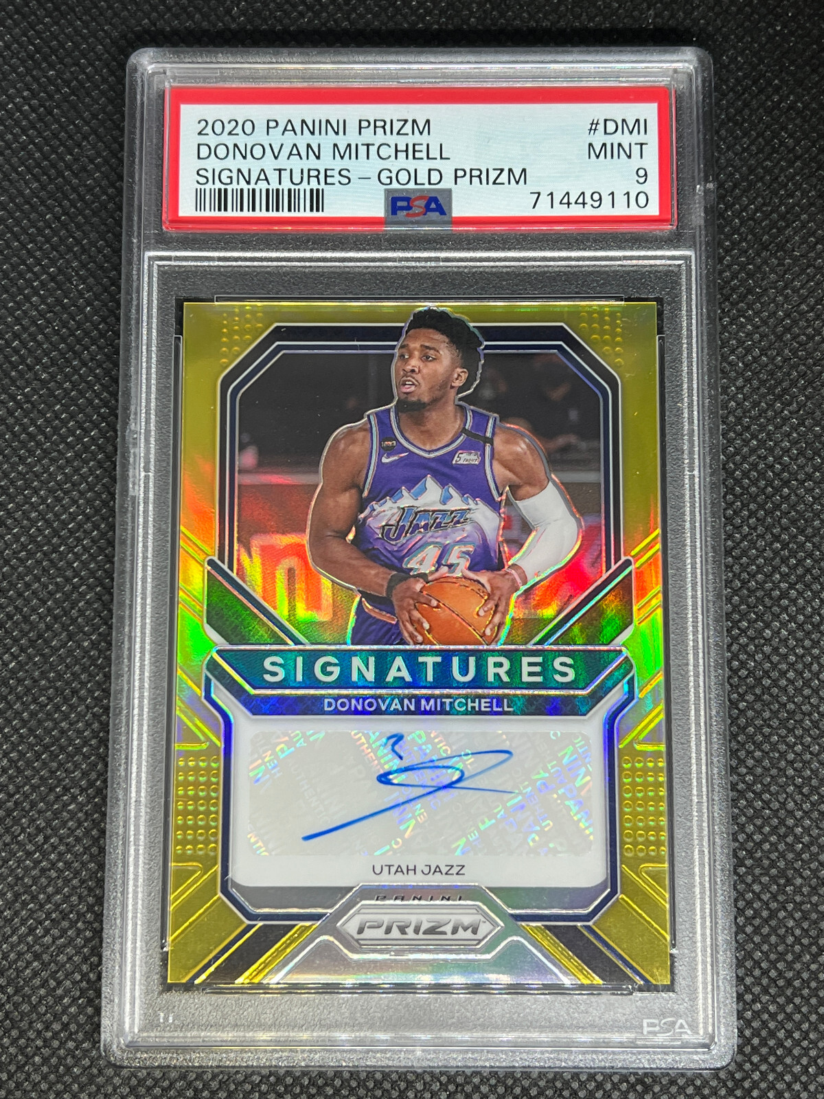Donovan Mitchell 2020-21 Prizm Gold Signatures Auto 4/10 #SI-DMI PSA 9 ...
