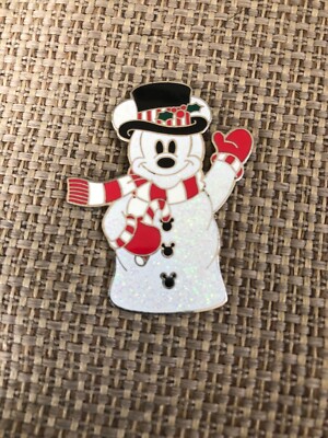 Disney 2008 Mickey Mouse Snowman Sparkle Glitter Holiday Pin | eBay