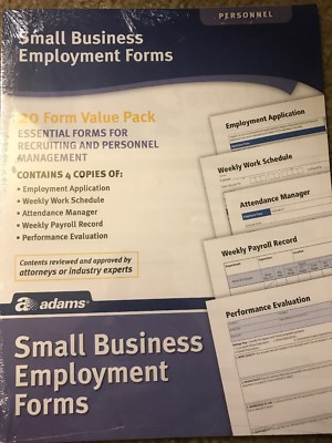 Adams Small Business Employment Forms, 20 Forms, HV100 | eBay
