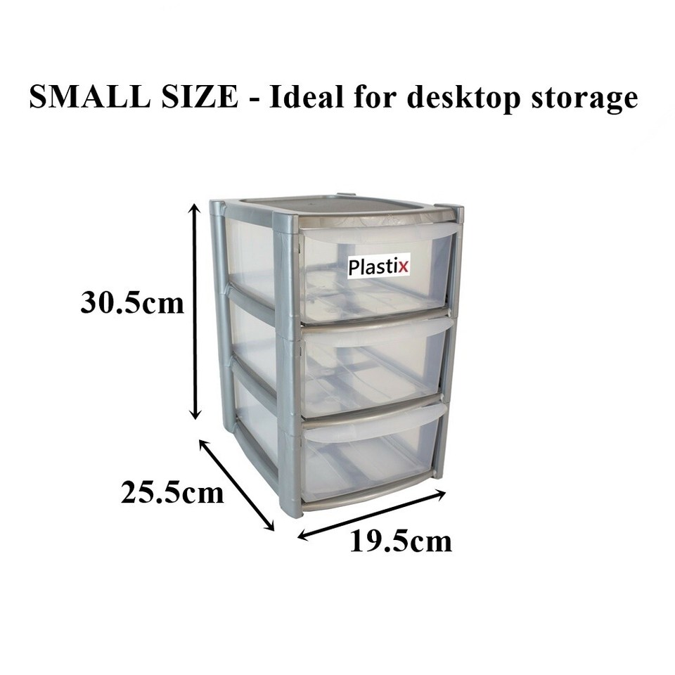 PLASTIC STORAGE DRAWERS DRAW TOWER UNIT MINI DESKTOP / LARGE HOME ...