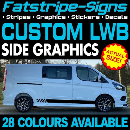 to fit FORD TRANSIT CUSTOM LWB GRAPHICS STICKERS STRIPES DECALS M SPORT ...