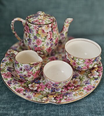 Vintage James Kent Old Foley Du Barry Fenton Tea Set For One | eBay