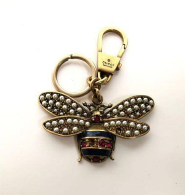 GUCCI Key holder Key ring Key chain Bag charm Rare Gold Queen margaret ...
